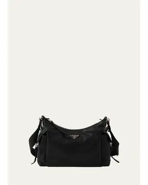 Prada Soft Nappa Leather Shoulder Bag - Nero