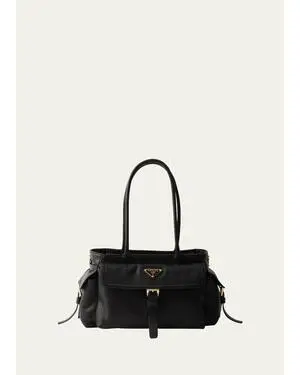 Prada Soft Nappa Leather Shoulder Bag - Nero