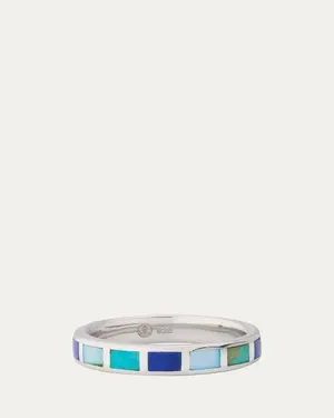 JAN LESLIE Dash Band Ring - Blue Multi