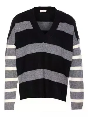 LIU JO Striped V-Neck Sweater