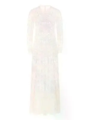 NEEDLE & THREAD Aurora Sequin-embellished Gown - Neutrals