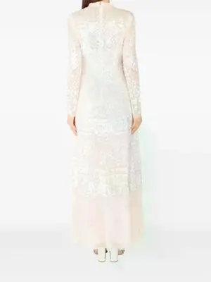 NEEDLE & THREAD Aurora Sequin-embellished Gown - Neutrals