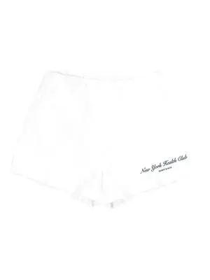 SPORTY & RICH Elastic-waistband Logo Shorts - White