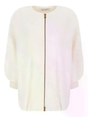Max Mara Zip-front Knitted Jacket - White