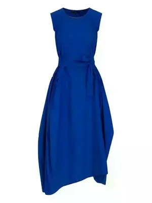 High Belted Midi Dress