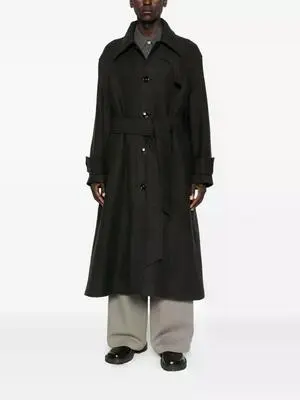 AMI Paris Virgin Wool Single-breasted Coat - Grey