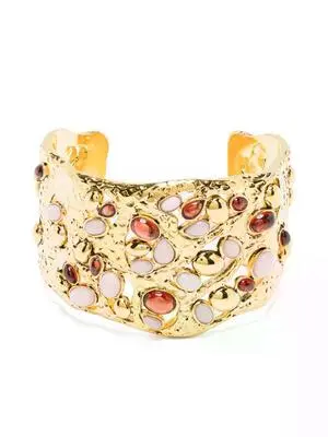 AURÉLIE BIDERMANN Atalide Gemstone-embellished Cuff Bracelet - Gold
