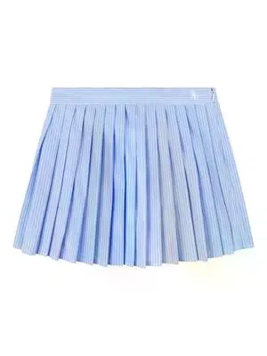 SPORTY & RICH Pleated Striped Mini Skirt