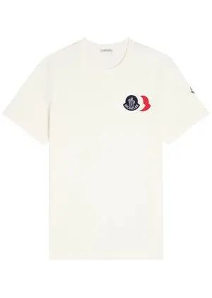 Moncler Logo-appliquéd Cotton T-shirt - White