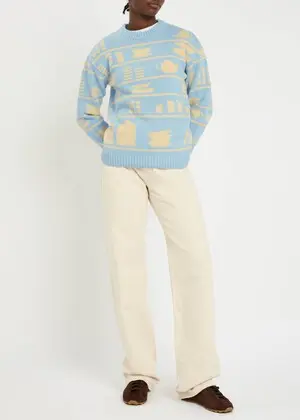 JW Anderson Crockery-intarsia Wool Jumper - Multicoloured