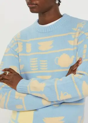 JW Anderson Crockery-intarsia Wool Jumper - Multicoloured