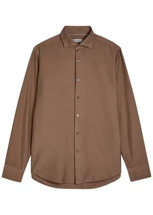 Canali Cotton-blend Shirt - Beige