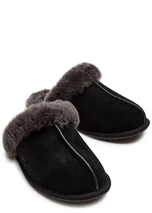 UGG Scuffette Ii Suede Slippers - Black Grey