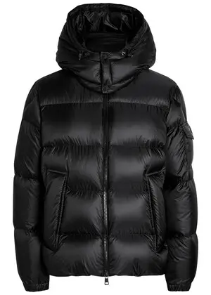 Moncler Quilted Hooded Shell Jacket - Black