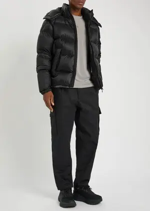 Moncler Quilted Hooded Shell Jacket - Black