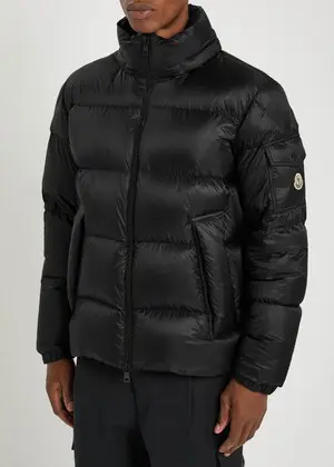 Moncler Quilted Hooded Shell Jacket - Black
