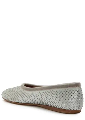 FORTE_FORTE Crystal-embellished Satin Ballerina Flats