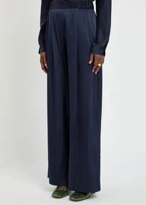 FORTE_FORTE Pleated Stretch-silk Trousers