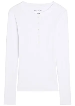 NILI LOTAN Jordan Henley Ribbed Top