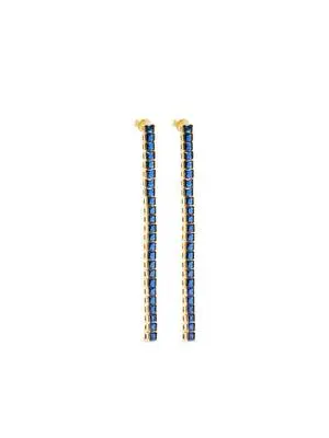 IZABEL DISPLAY Square Stone Linear Earrings