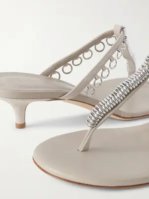 Christopher Esber Pierced Embellished Suede Sandals
