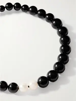 Completedworks Recycled Silver, Onyx, And Pearl Necklace