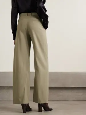 THE ROW Elowyn Wool-gabardine Straight-leg Trousers