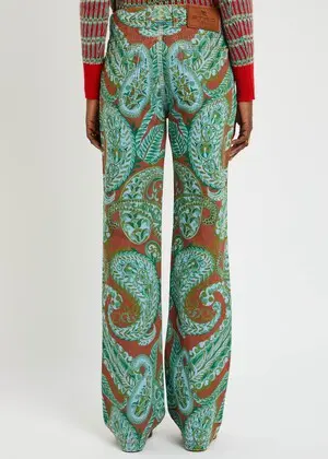 Etro Printed Flared-leg Jeans