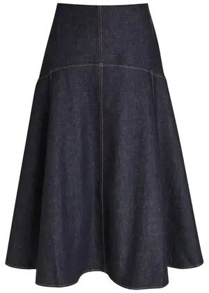 Jacquemus La Triangle De-nîmes Panelled Midi Skirt