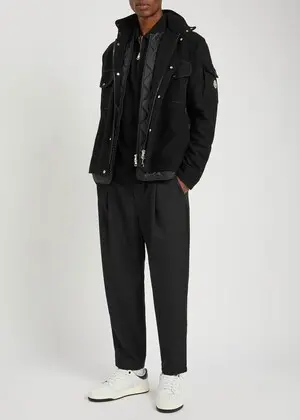 Moncler Panelled Wool And Shell High Neck Jacket