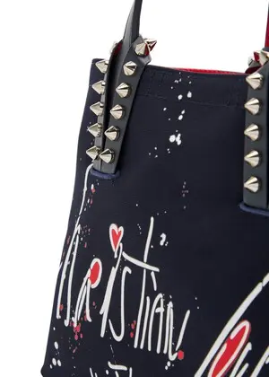CHRISTIAN LOUBOUTIN Cabata Mini Canvas Tote - Navy