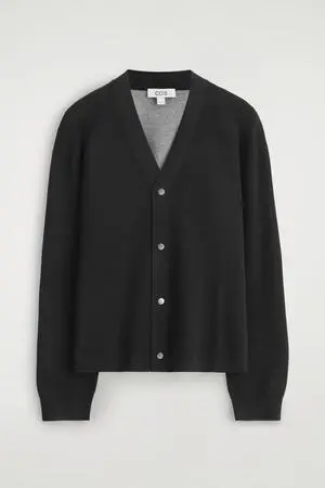Cos Double-faced Knitted Cardigan - Black