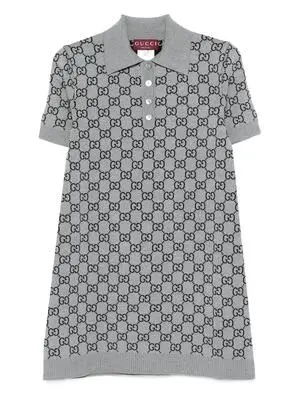 Gucci Gg-pattern Mini Dress - Grey