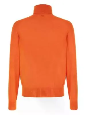 Saint Laurent Turtleneck Long Sleeve Sweater - Orange