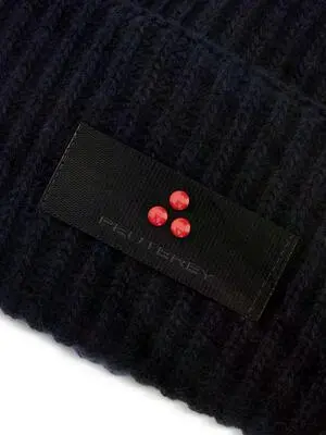 Peuterey Ribbed Logo-plaque Beanie Hat