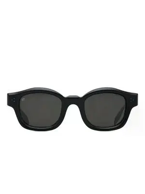 T HENRI EYEWEAR Rectangular Sunglasses With Gold-tone Detailing - Black