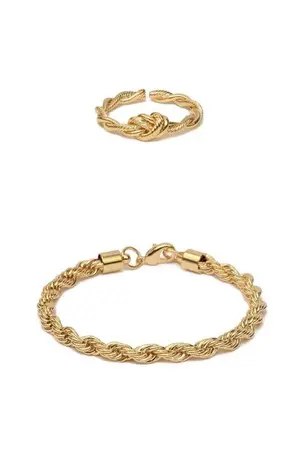 BEARFRUIT JEWELRY Bearfruit Jewelry 14k Plated Intertwined Set