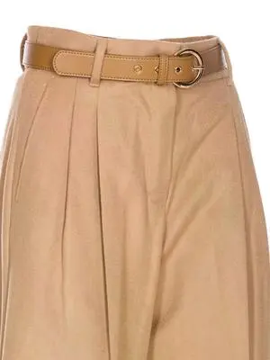 Max Mara Pleated Belted Trousers - Neutrals