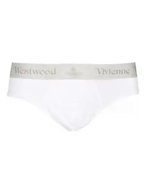 VIVIENNE WESTWOOD Logo-band Cotton-blend Briefs - Grey