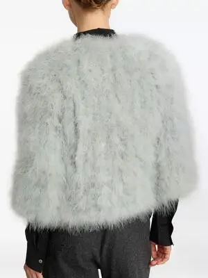 YVES SALOMON Turkey-feather Cropped Jacket - Grey
