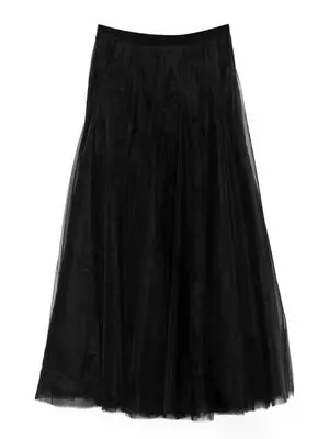 PARLOR Pleated Tulle Skirt - Black