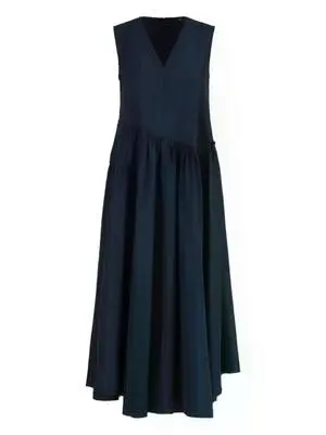 High Asymmetric V-neck Dress