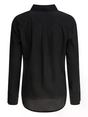 SLEEP NO MORE Curved-hem Button-down Shirt - Black