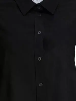 SLEEP NO MORE Curved-hem Button-down Shirt - Black