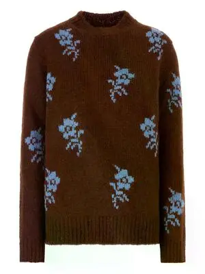 JIL SANDER Floral-jacquard Sweater - Red