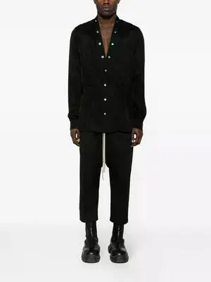 Rick Owens V-neck Satin-finish Shirt