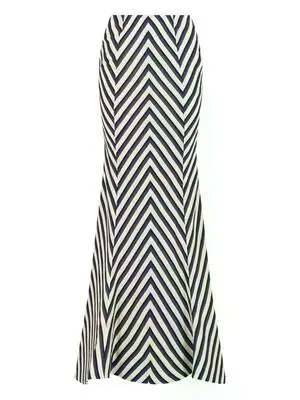 Rosie Assoulin Herringbone Fishtail Maxi Skirt