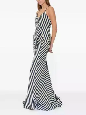 Rosie Assoulin Herringbone Fishtail Maxi Skirt