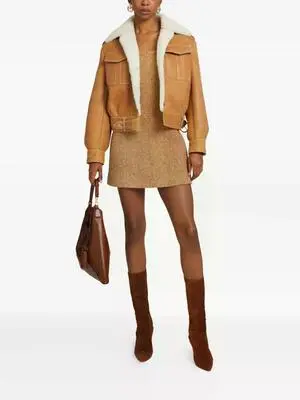 Ermanno Scervino Shearling-collared Belted Jacket