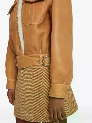 Ermanno Scervino Shearling-collared Belted Jacket
